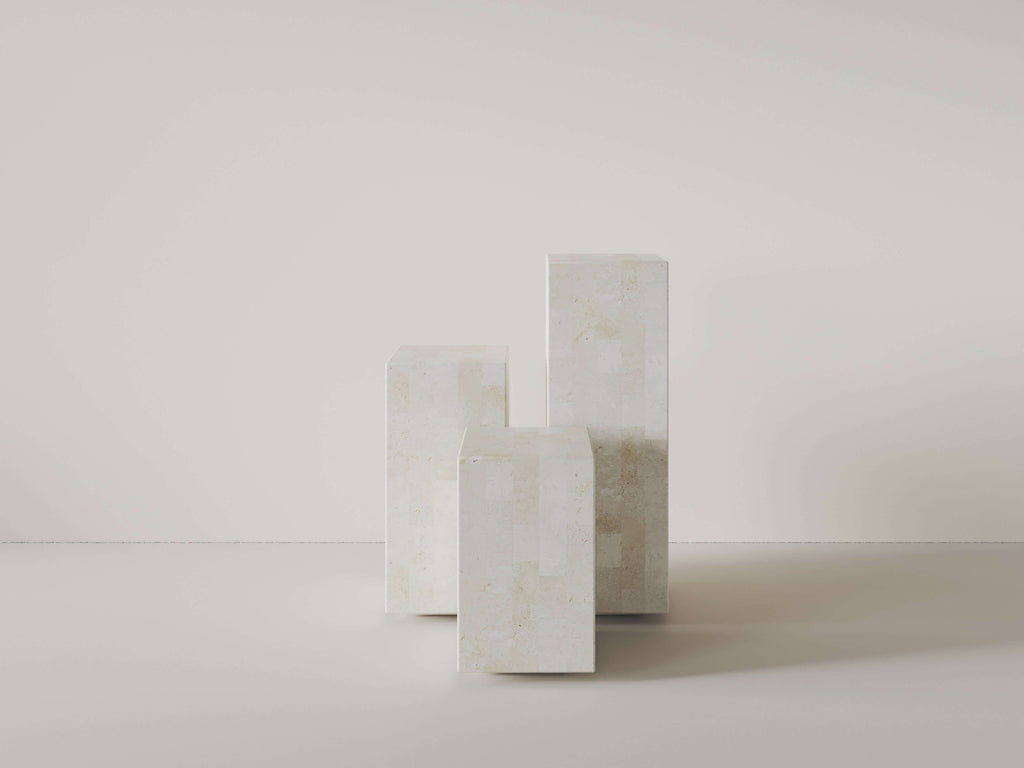 Fossil Stone Plinths - En Gold