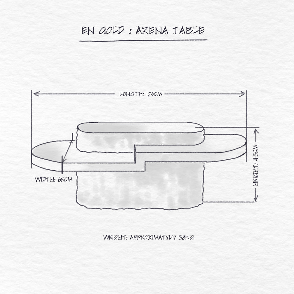 Arena Fossil Stone Coffee Table, Smokey White - En Gold International