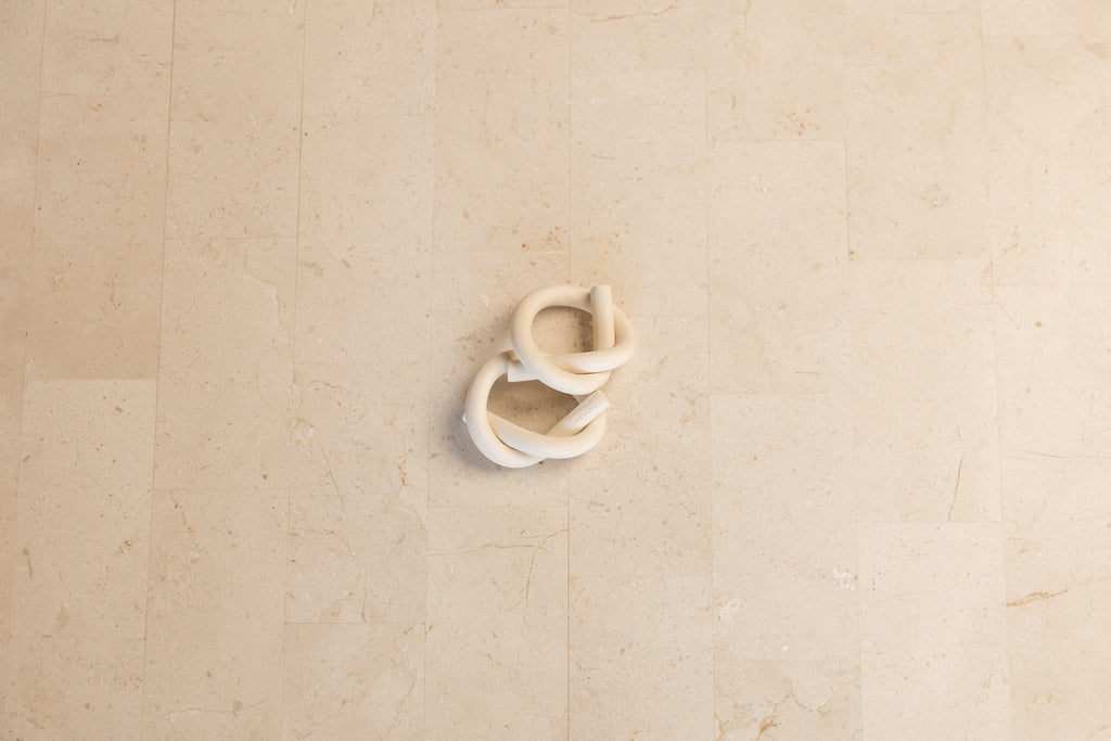 Hand-rolled Ceramic Knot Napkin Rings, Marshmallow