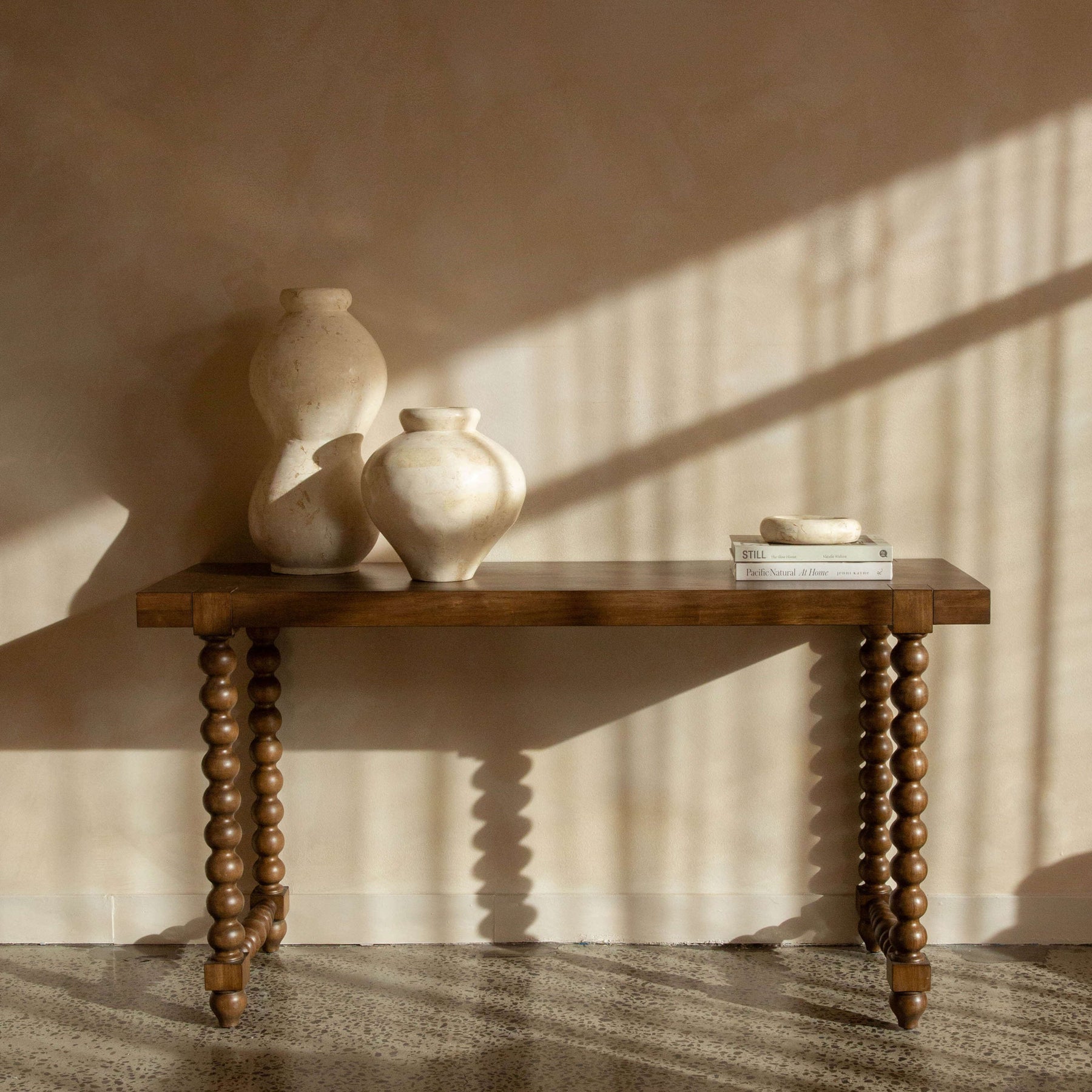 Santos Console Table, Gmelina Wood - En Gold