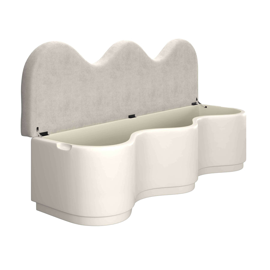 Triana Bench, Cream, Gmelina Wood - En Gold