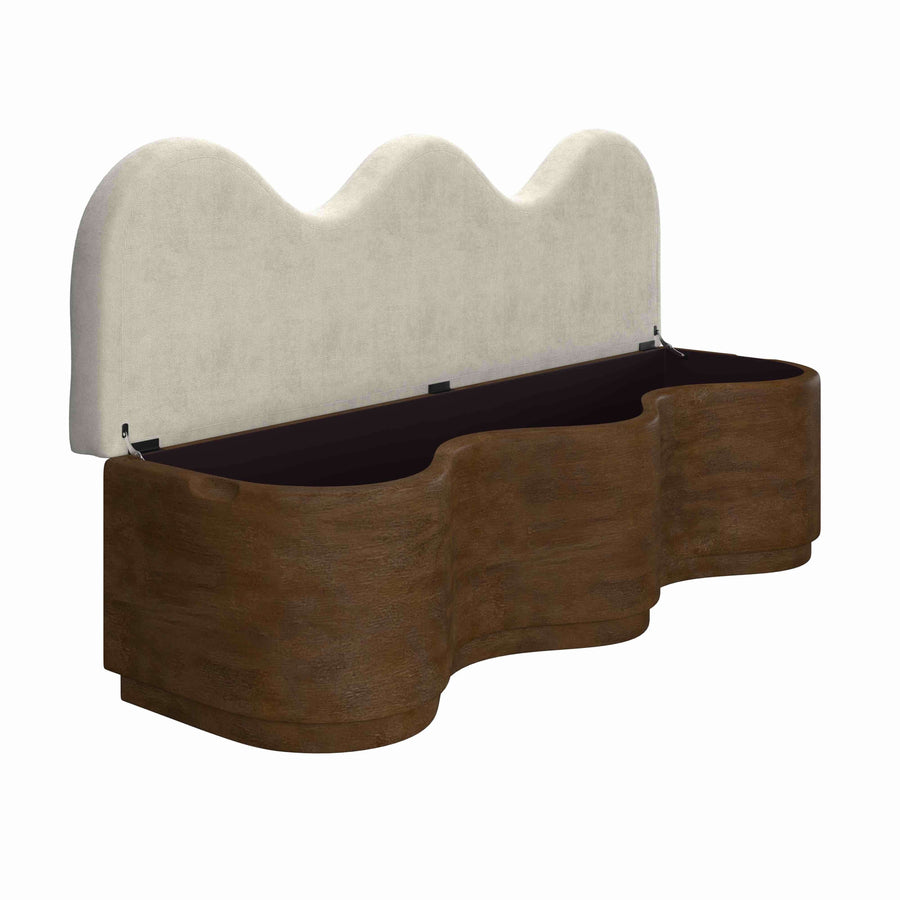 Triana Bench, Espresso, Gmelina Wood - En Gold