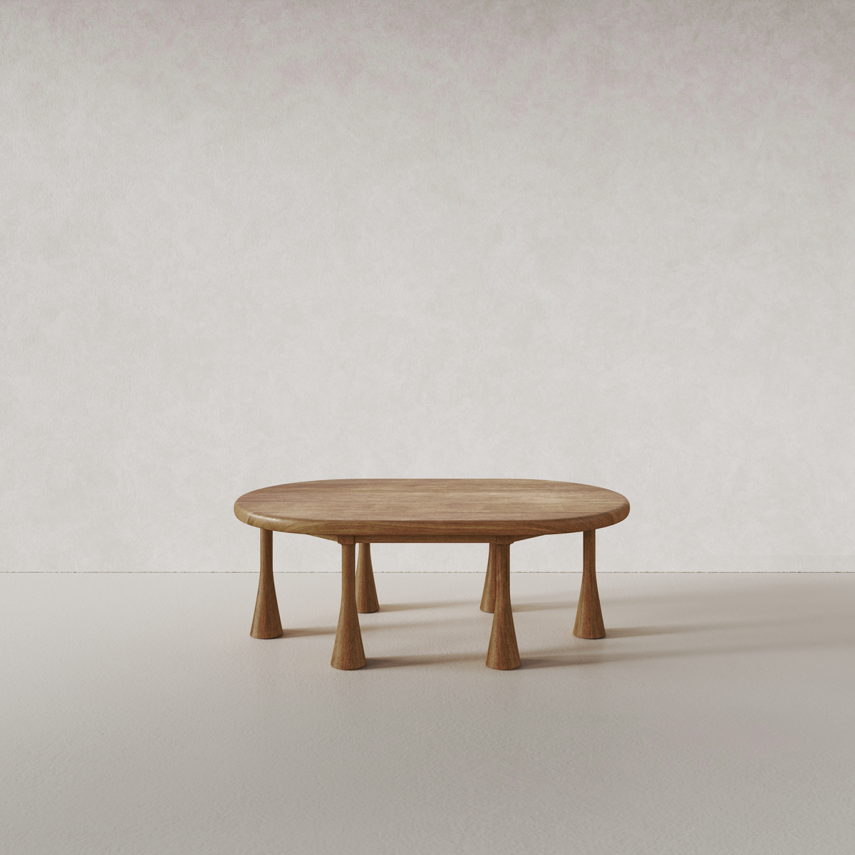 Designer Coffee Tables: Fossil Stone, Marble, Round & White - En Gold