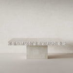 La Viá Coffee Table, Rectangle, Natural White Stone | En Gold